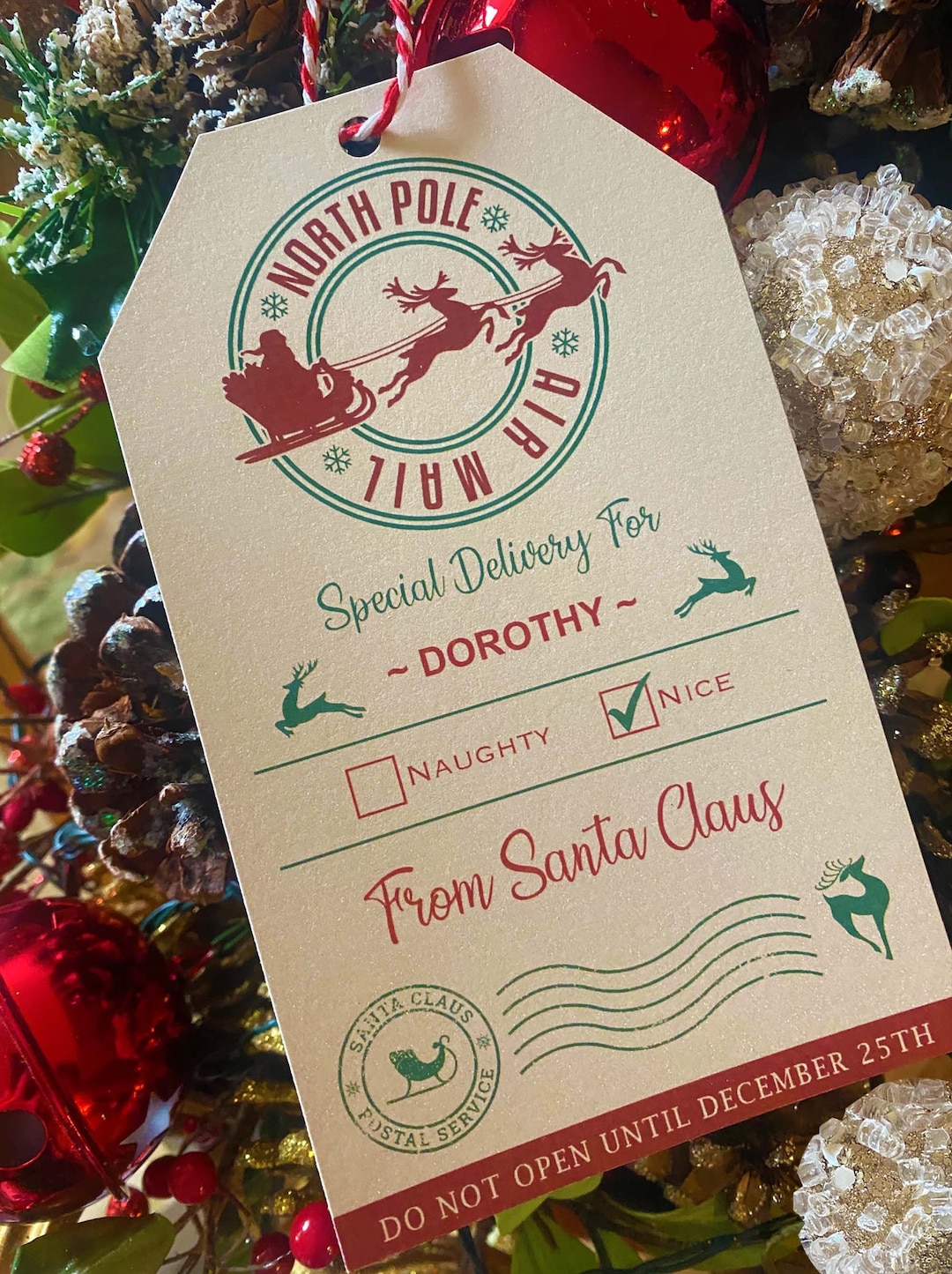 Large North Pole Gift Tags (customize and Print) - Etsy