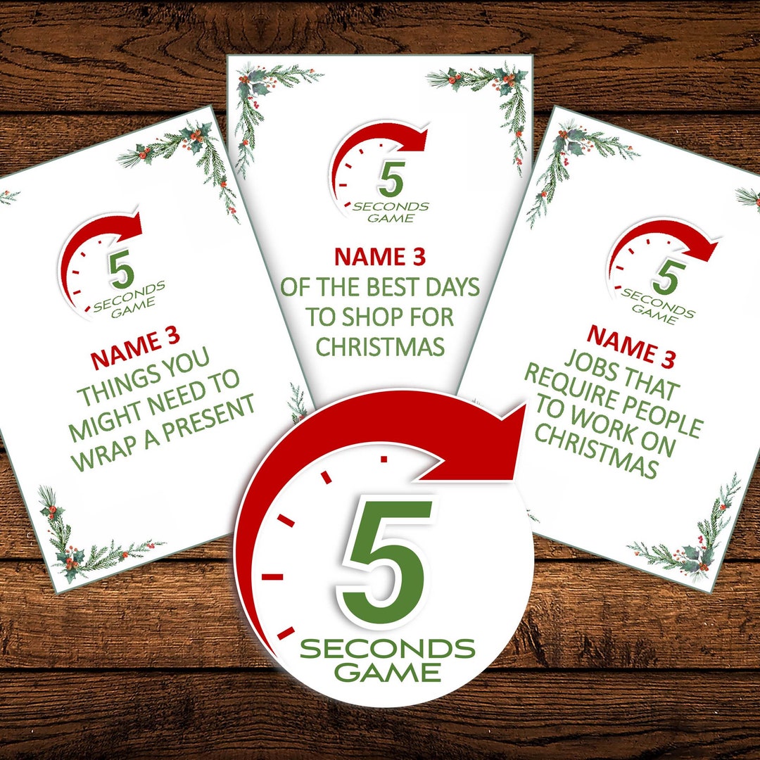 5 Seconds Game - Christmas Version (DOWNLOAD & PRINT) - Etsy