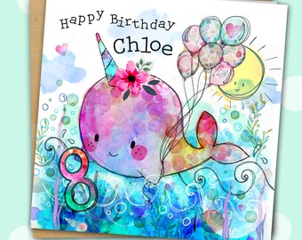 Narwhal Card | Etsy UK
