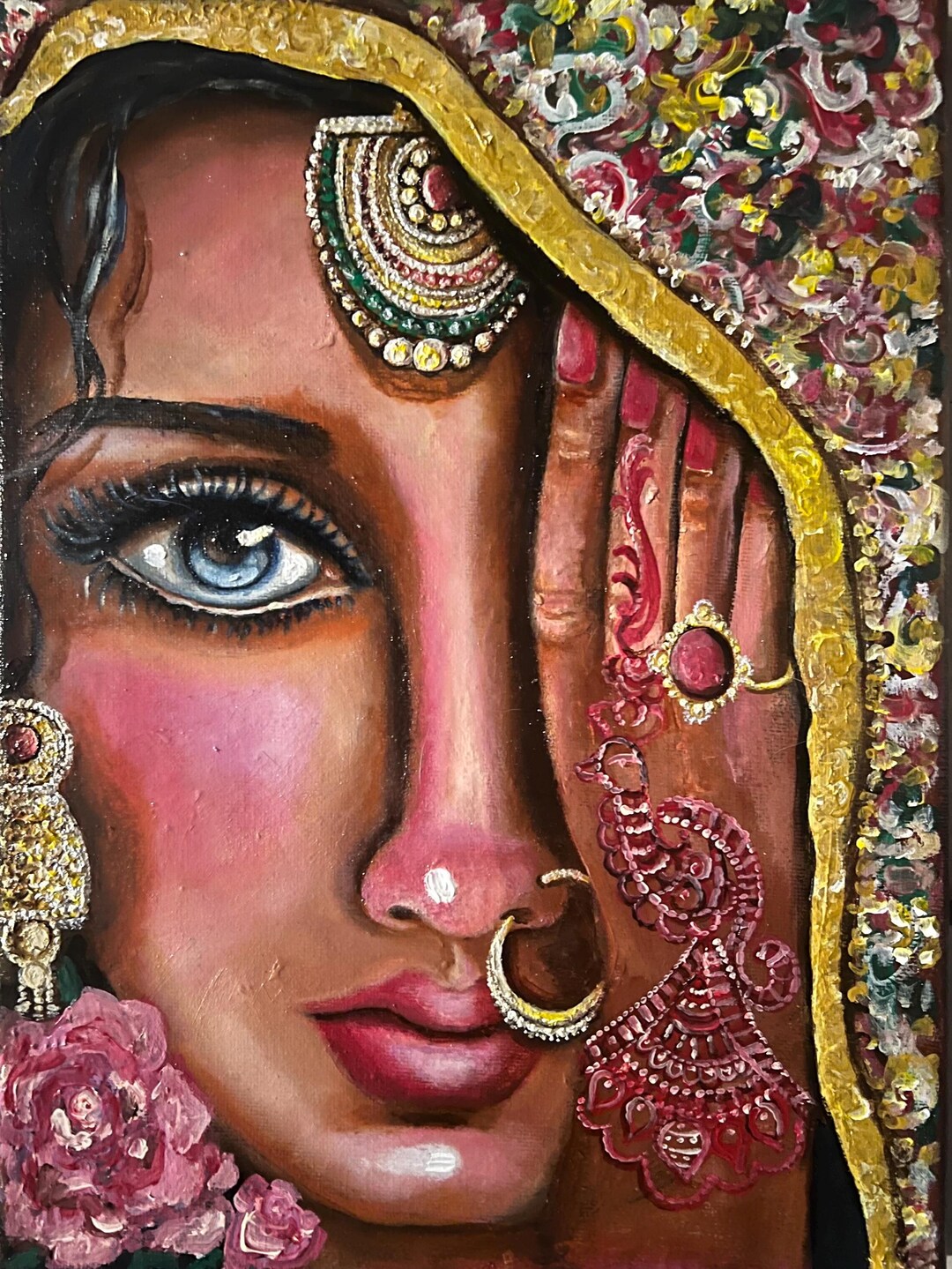 Colorful Art Print, Beautiful Woman Art, Indian Art Poster Prints ...