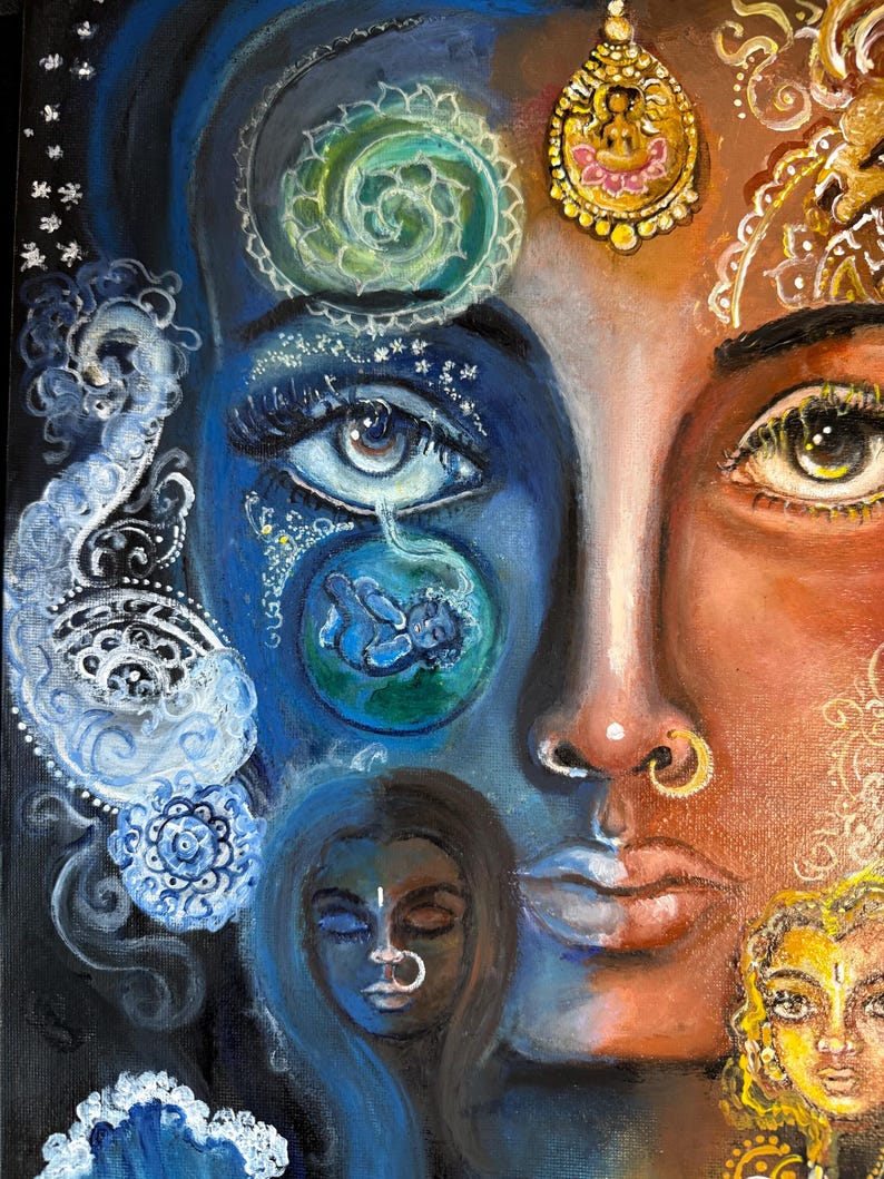 Hand-painted Shakti Wall Art — Sacred Feminine Energy, Cosmic Mother ...