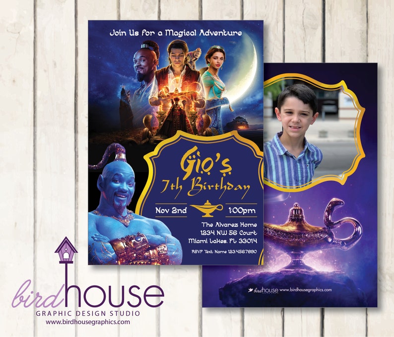 Aladdin Party Invitation Personalized Cute Digital Birthday - Etsy