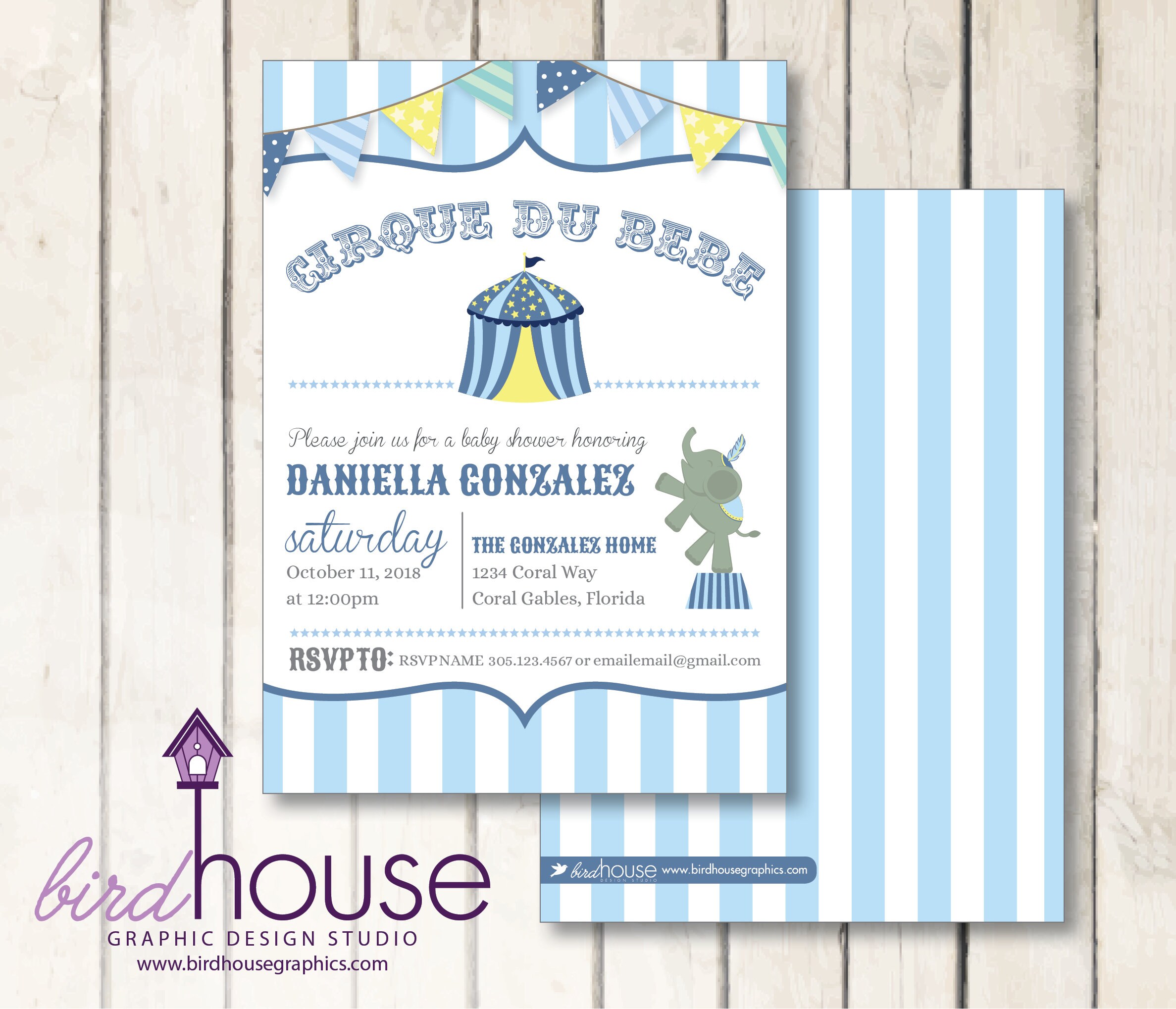 Cirque Circus Baby Shower Birthday Invitation, Cute Digital Invite - Etsy