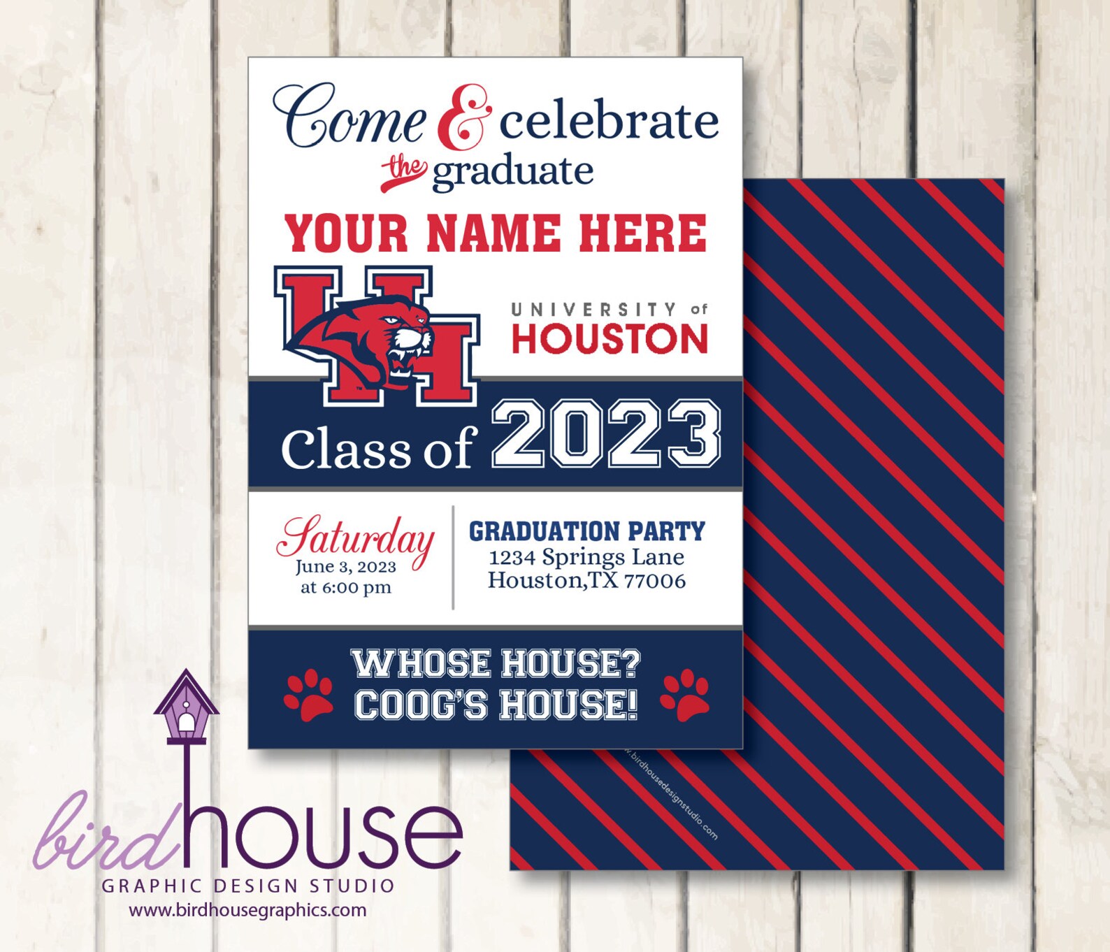 School Graduation Invitation Printable, ANY SCHOOL, Custom Invite ...