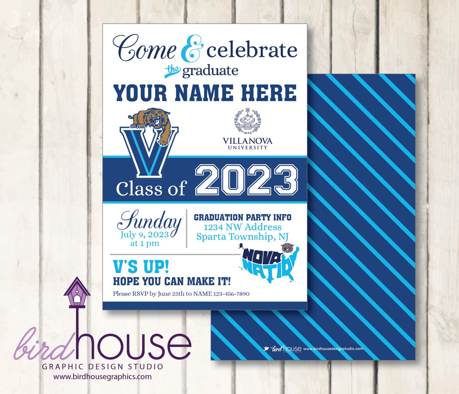 School Graduation Invitation Printable, ANY SCHOOL, Custom Invite ...