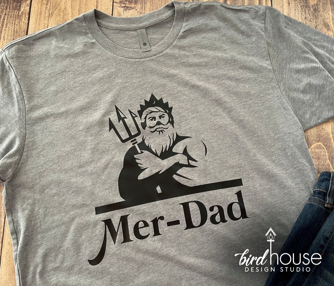 Mer-dad, Mermaid Birthday Shirt Family Dad, Cute Party Merman Shirt ...