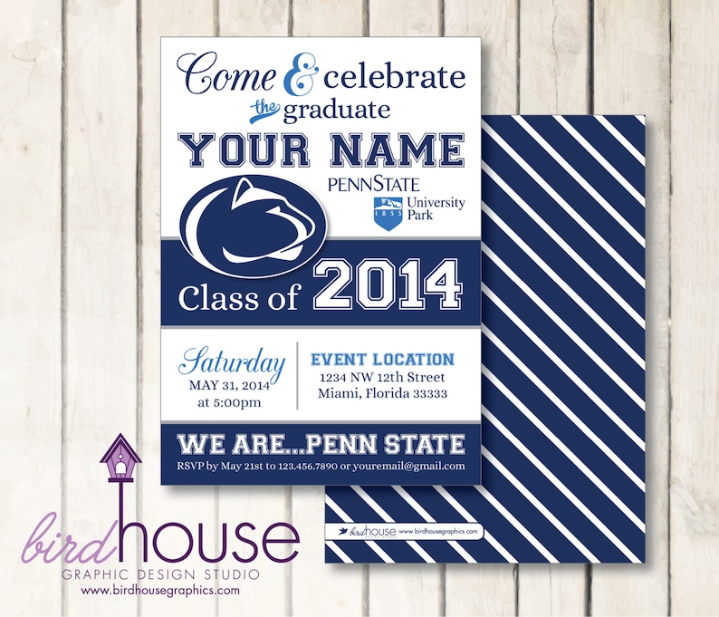 School Graduation Invitation Printable ANY SCHOOL Custom - Etsy