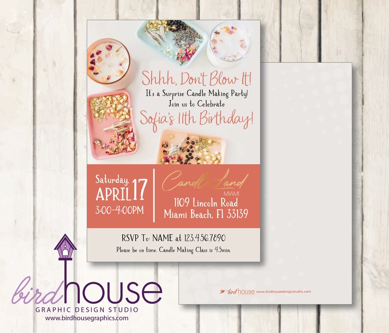 Candle Making Birthday Party Invitation, Digital Copy, Custom ...