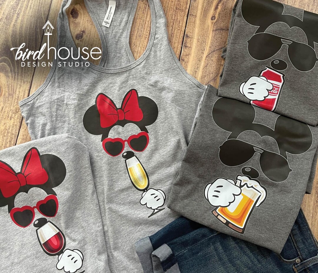 Mickey Minnie Drinking Around the World Custom Shirt, ANY DRINK, Epcot ...