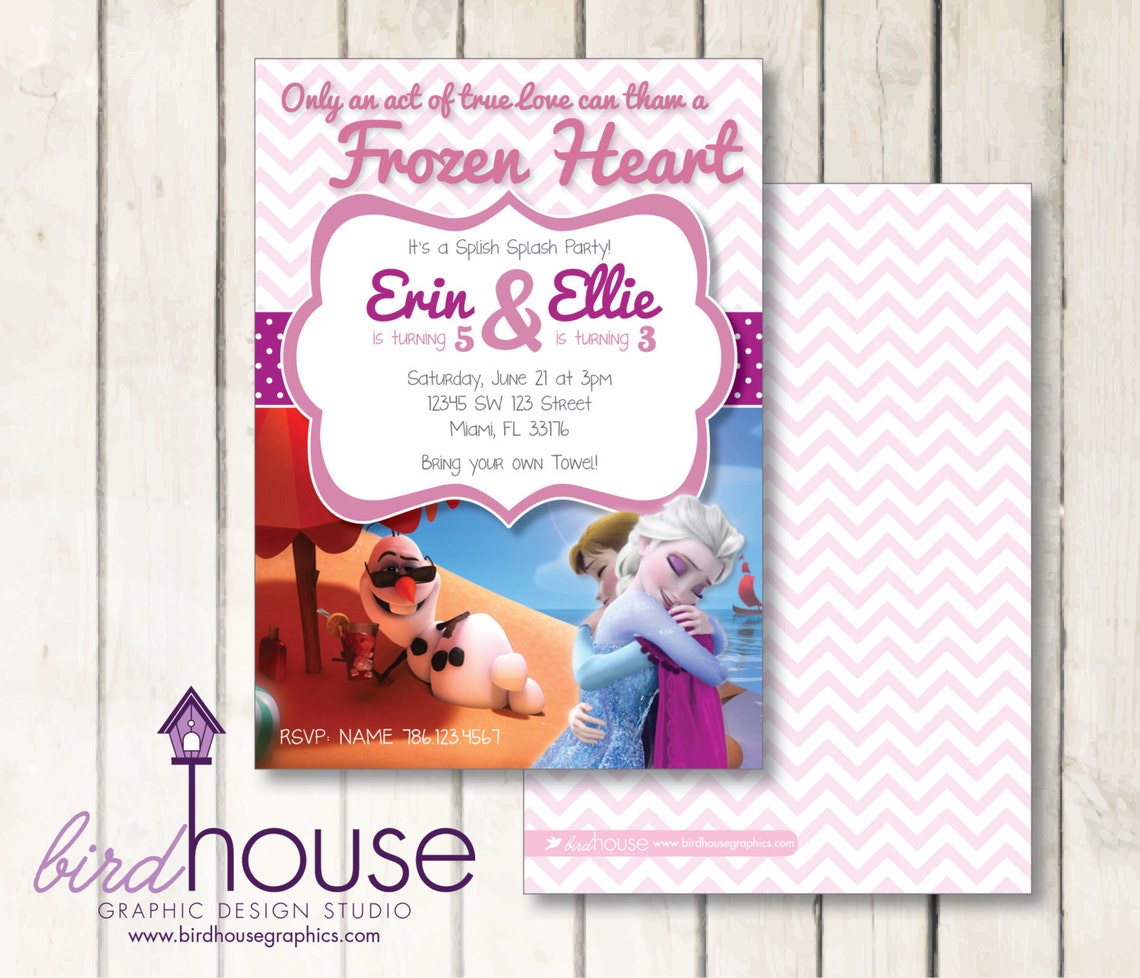 Frozen Birthday Party Digital Invitation Cute Sisters Love - Etsy