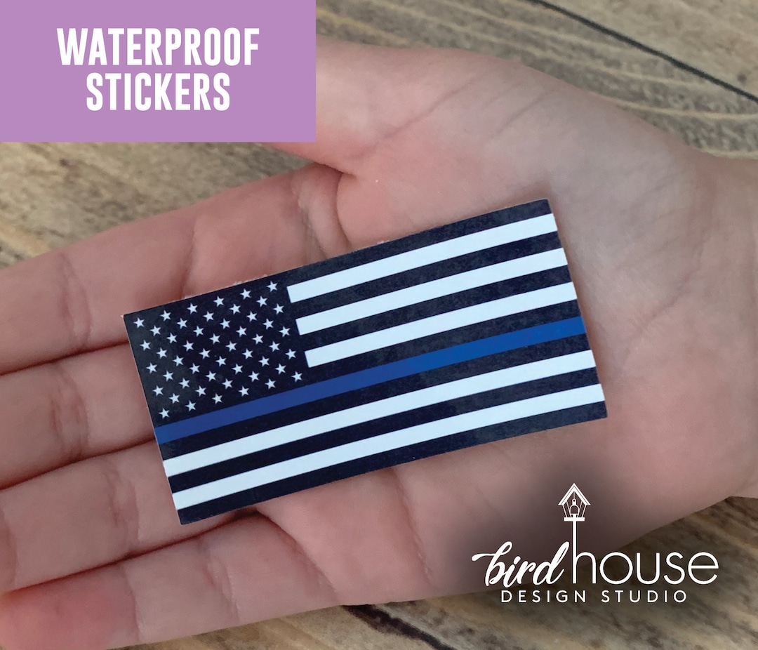 Police Blue Line Matters, American Flag Waterproof Sticker, Water ...