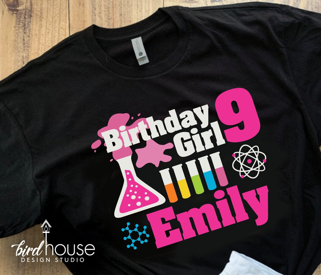 Stem Science Birthday Girl Shirt, Scientist Personalized, Cute Tee for ...