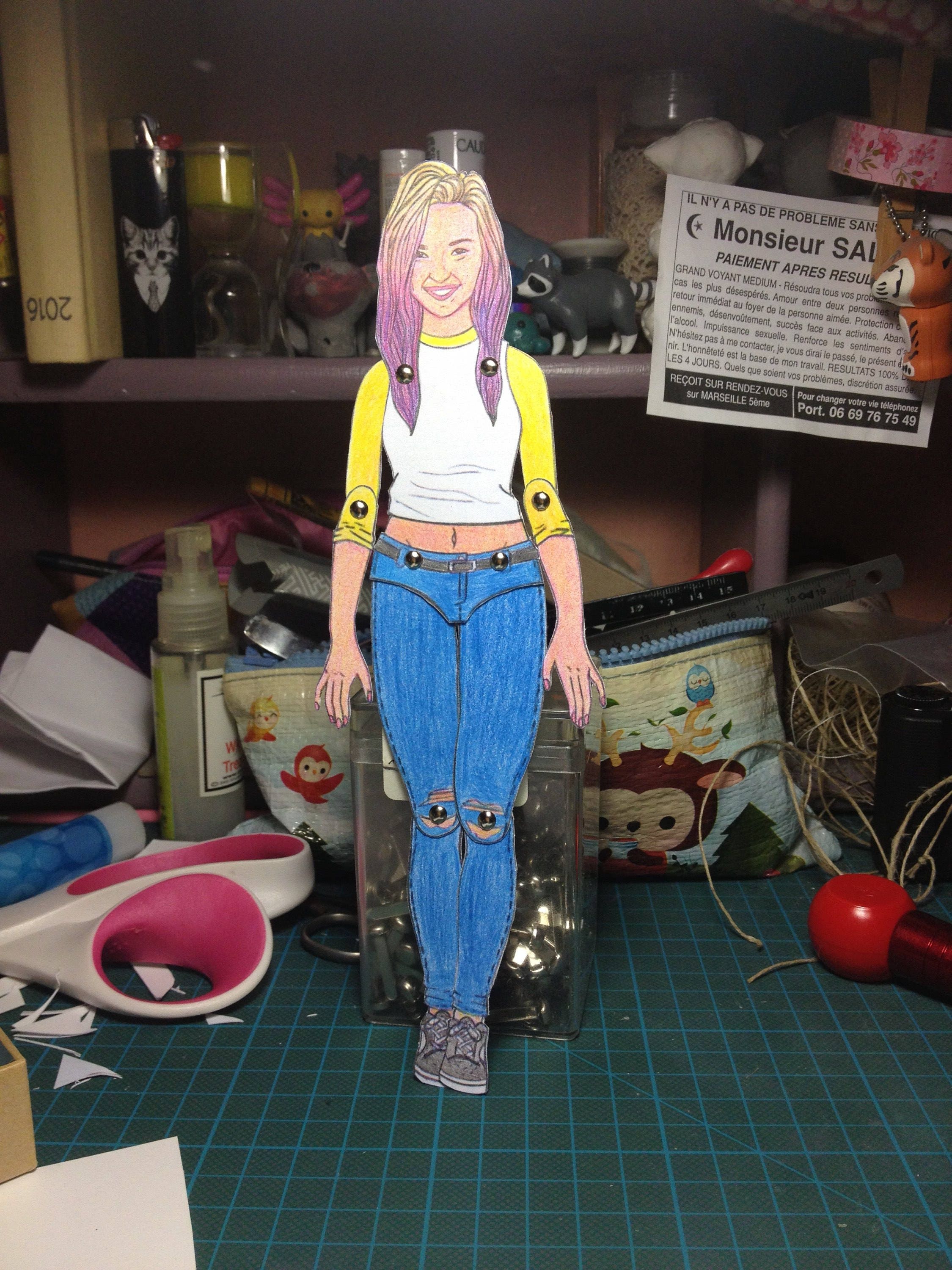 Personalized Paper Doll Portrait, Custom Made Paper Doll - Etsy