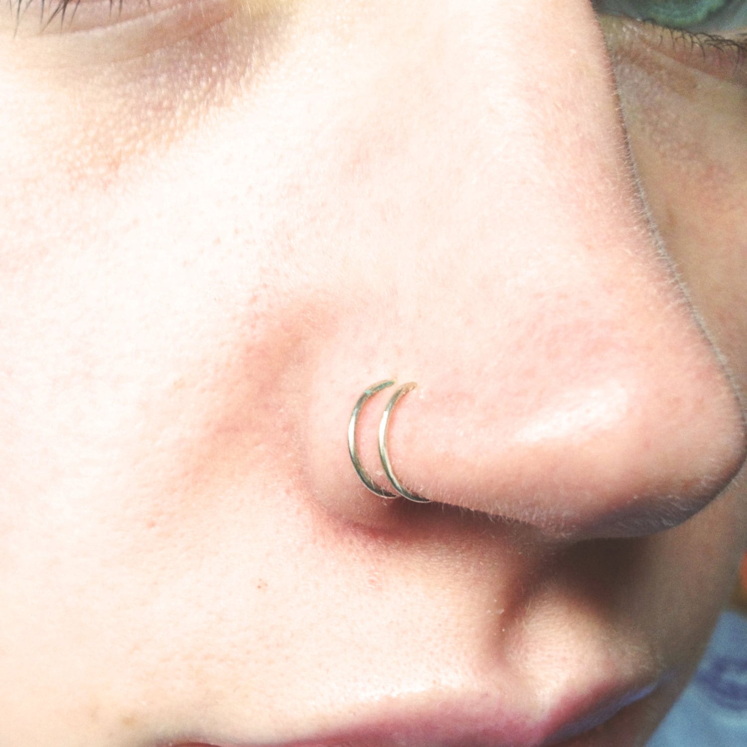 Metal Wire Faux Double Nose Ring - Etsy