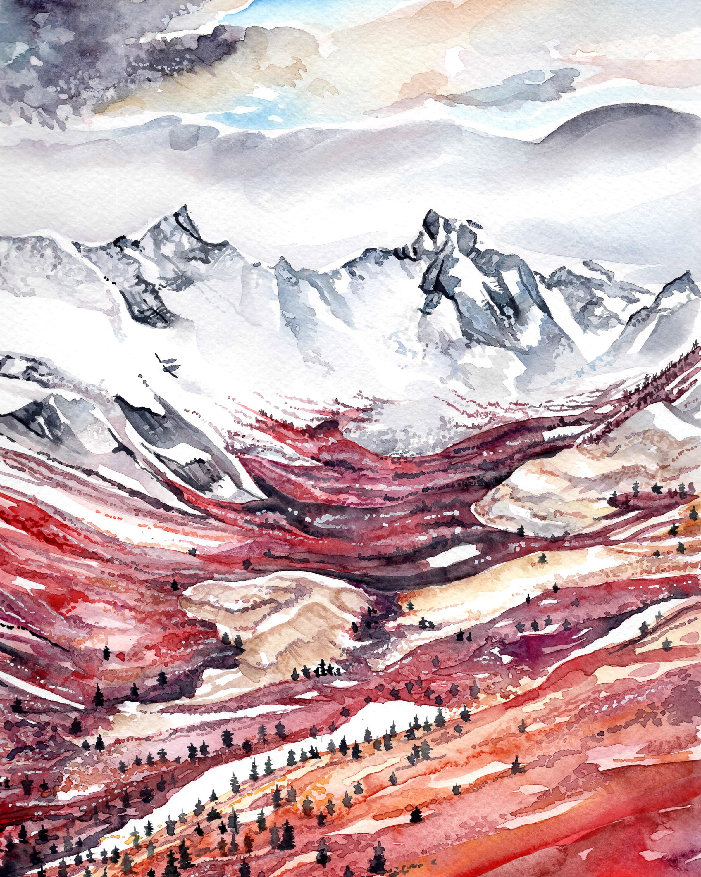 Yukon Territory Watercolor Art Print Canada Province City Art | Etsy Canada