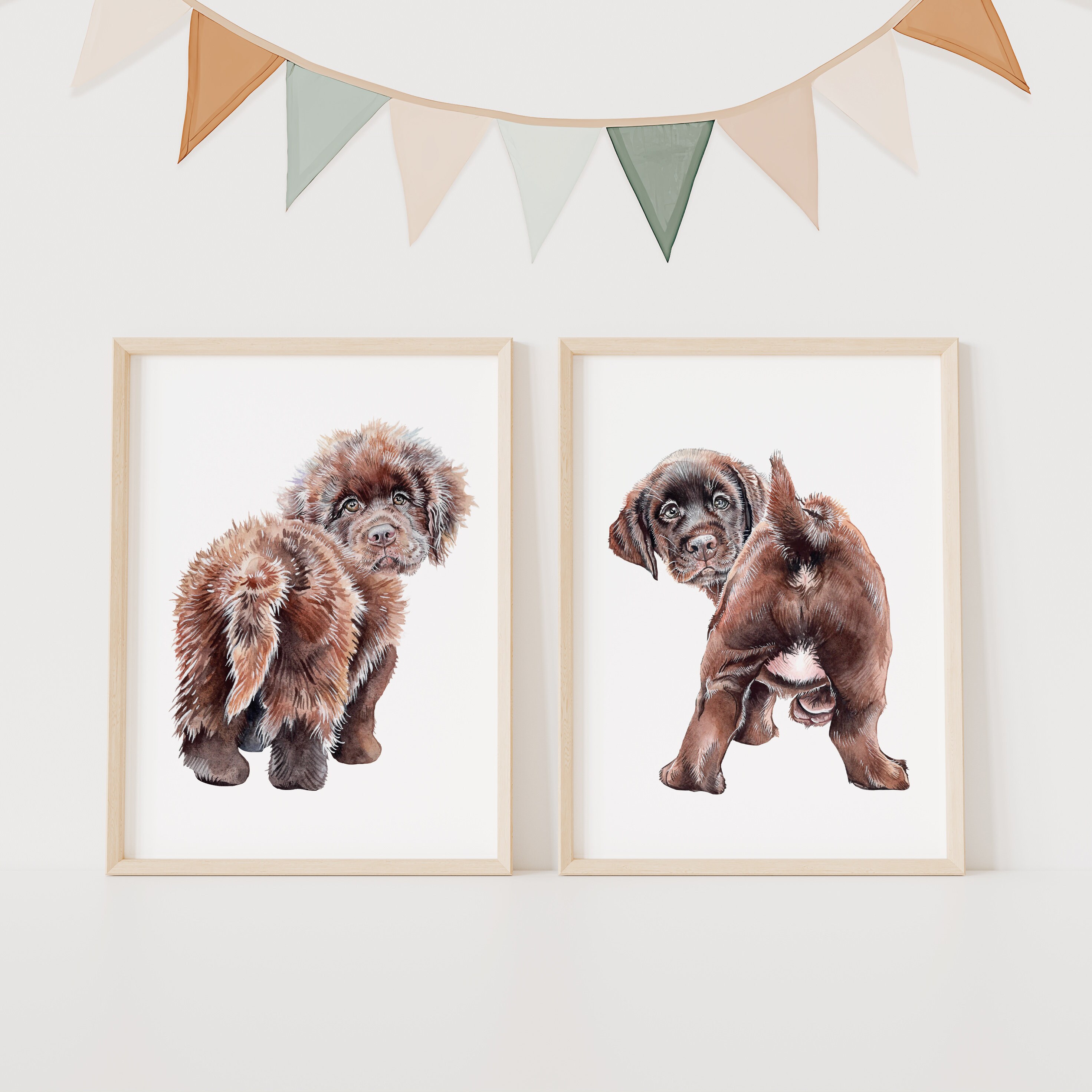 PRINTABLE Newfoundland Dog Puppy Watercolor Print Newfie Dog Wall Art ...