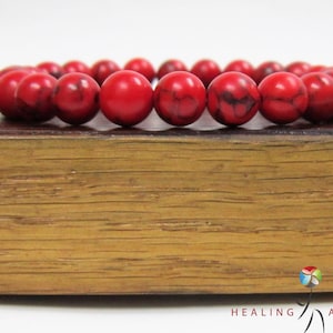 Red Howlite Bracelet Red Gemstone Chakra Bracelet Red Howlite - Etsy