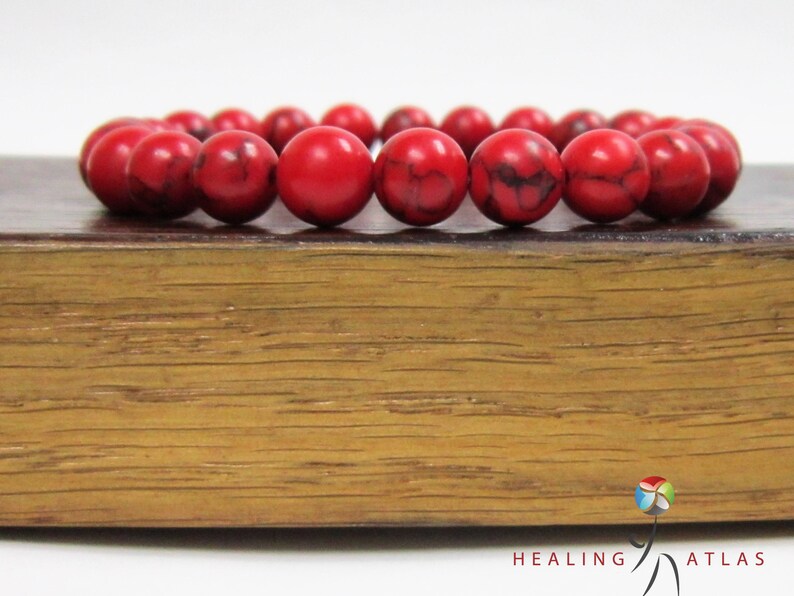 Red Howlite Bracelet Red Gemstone Chakra Bracelet Red Howlite - Etsy