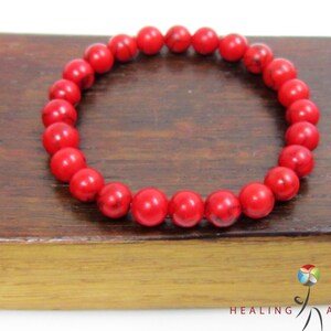 Red Howlite Bracelet Red Gemstone Chakra Bracelet Red Howlite - Etsy