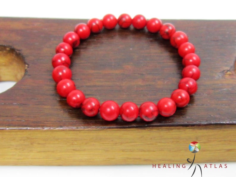 Red Howlite Bracelet Red Gemstone Chakra Bracelet Red Howlite - Etsy