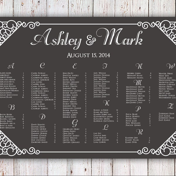 Seating Chart Scroll - Etsy