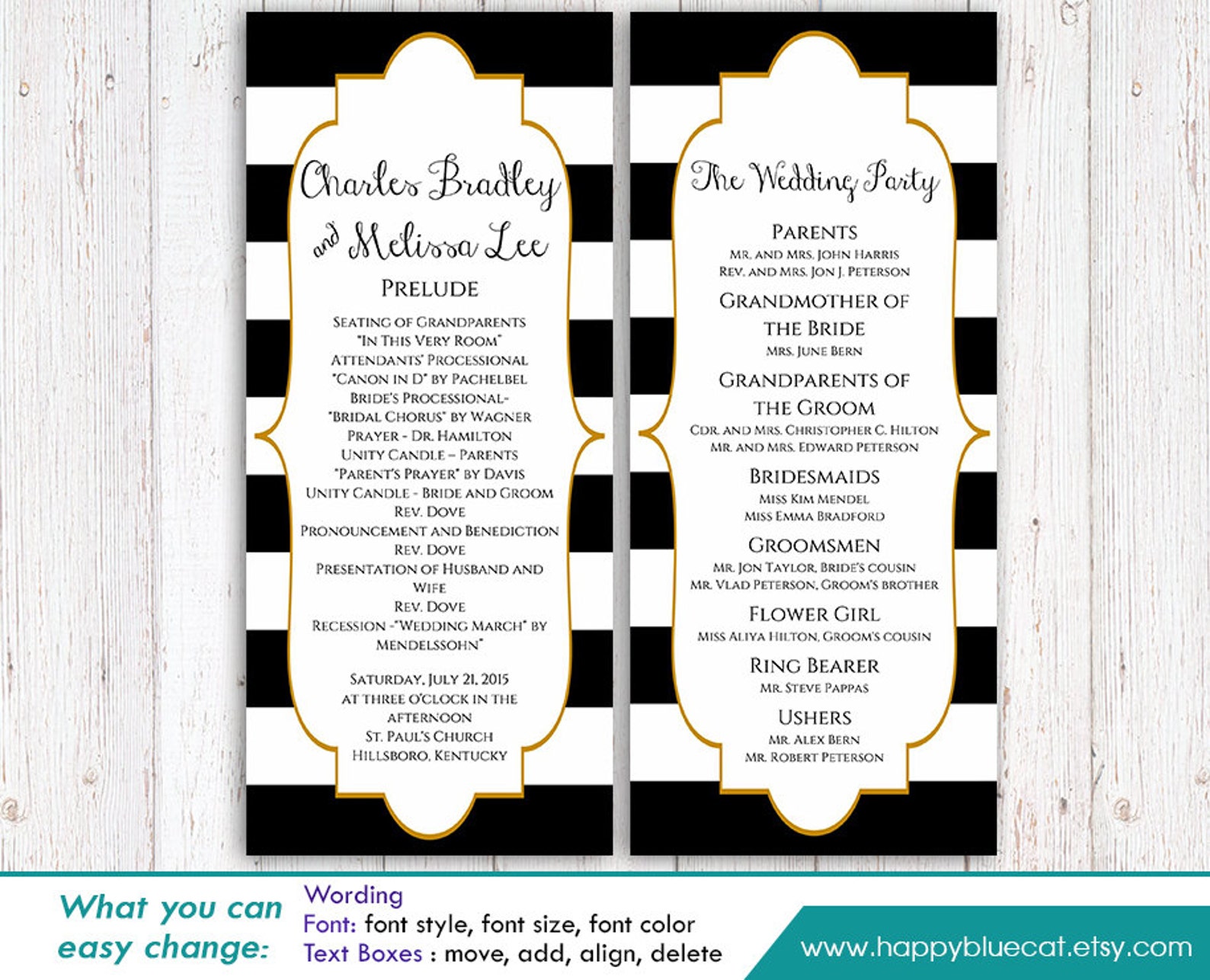 Diy Printable Program Wedding Template Instant Download | Etsy
