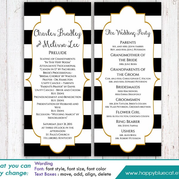 Wedding Program Template Frame - Etsy