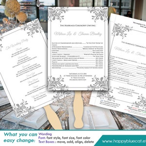 Diy Printable Wedding Fan Program Template Instant Download - Etsy