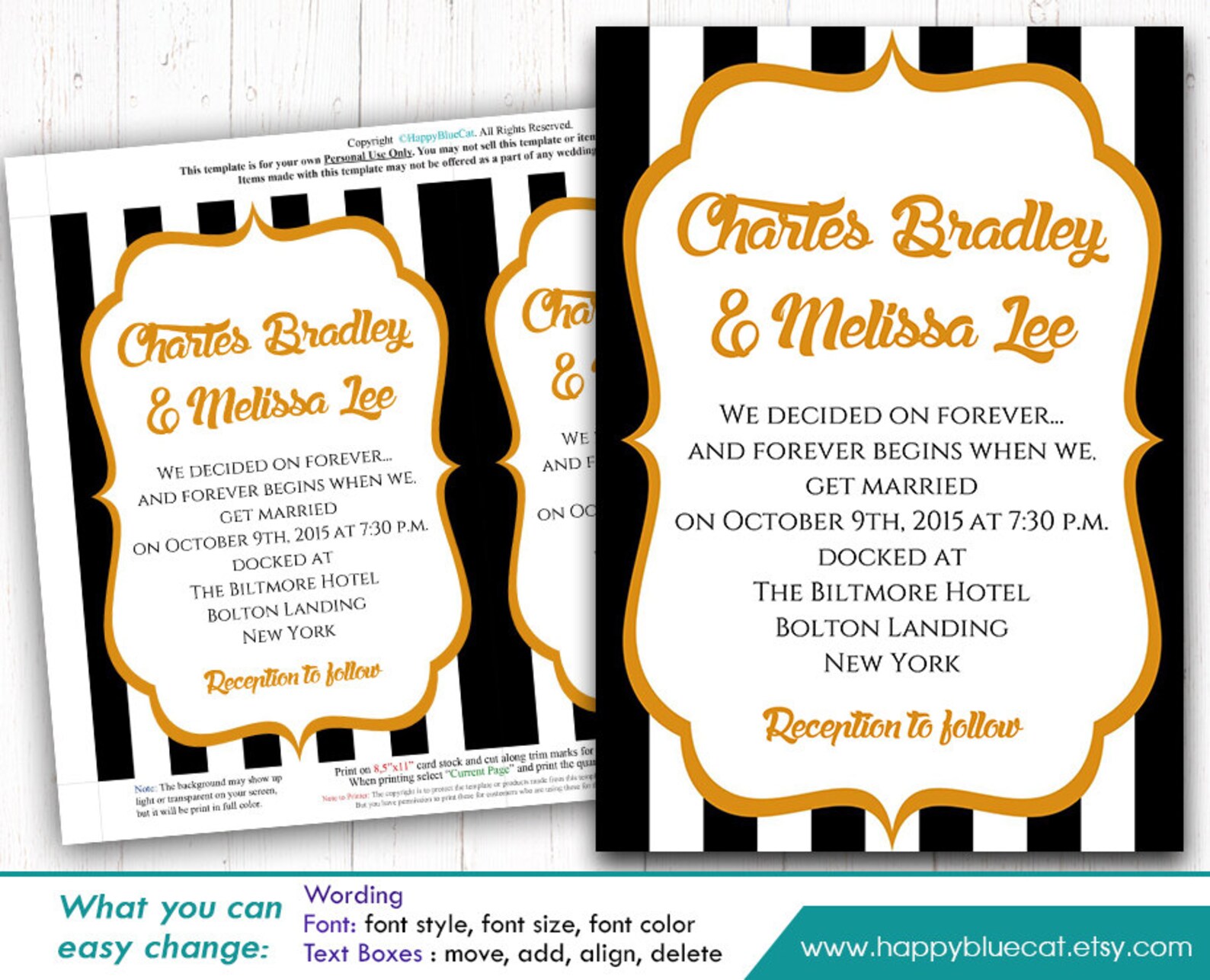 Diy Printable Wedding Invitation Template Instant Download | Etsy