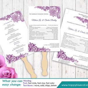 Diy Printable Wedding Fan Program Template Instant Download - Etsy