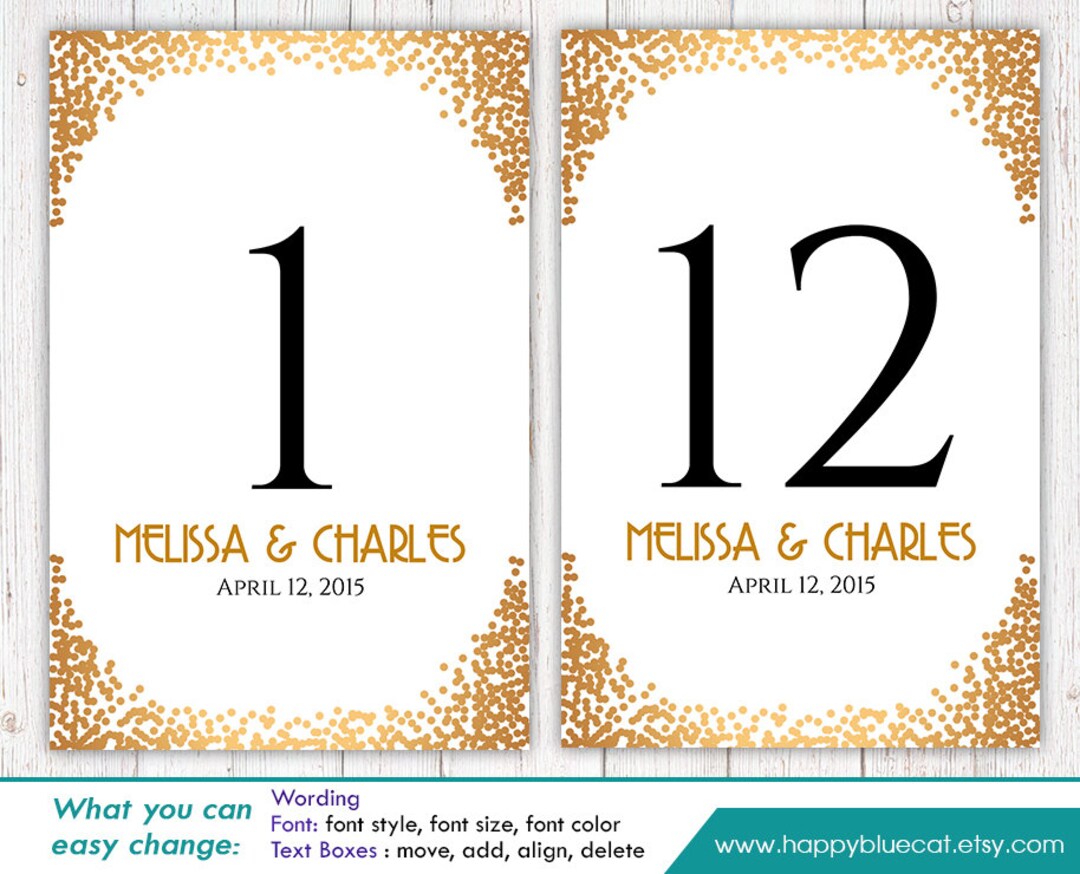 Diy Printable Table Number Card Template Instant Download - Etsy