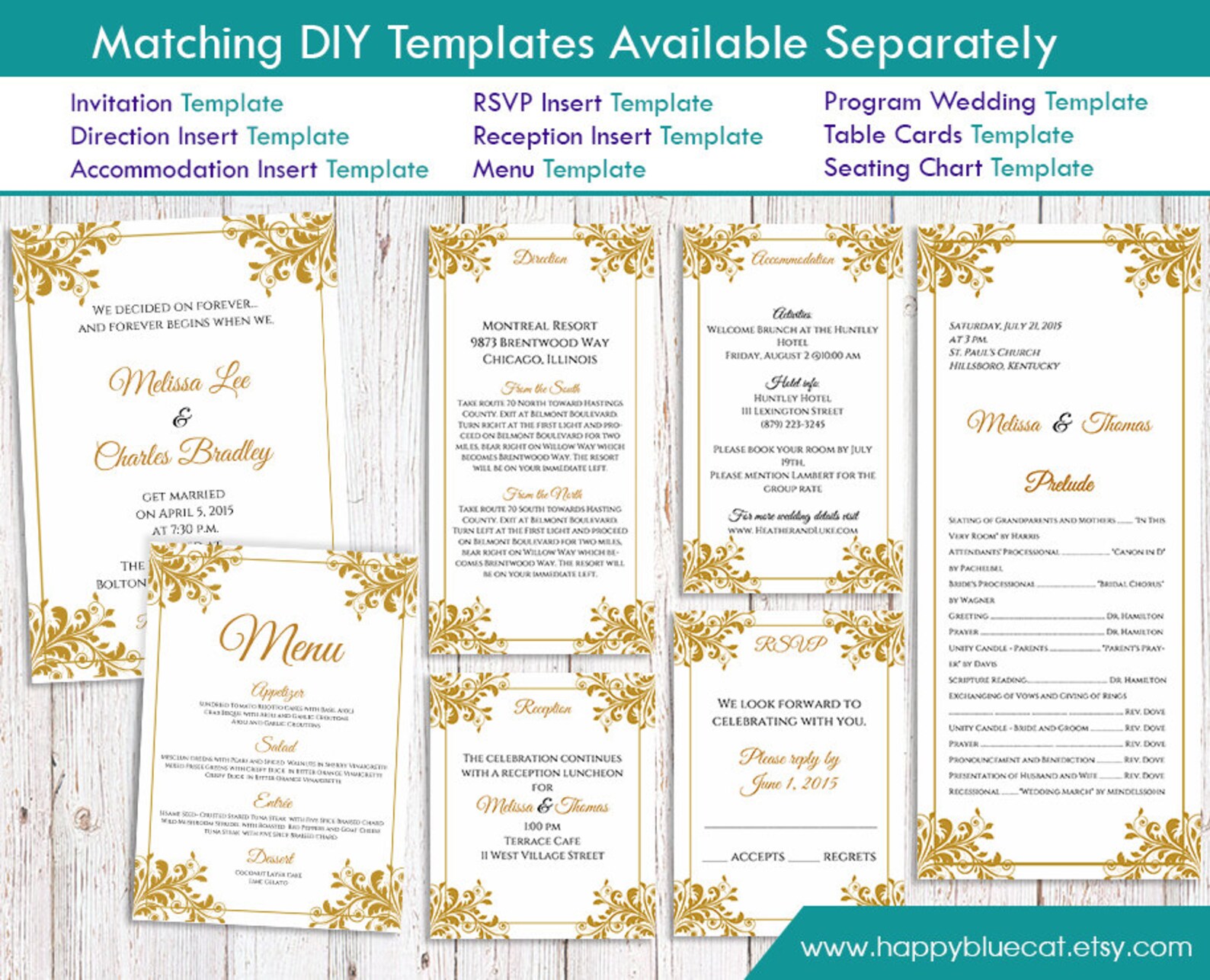 Diy Printable Wedding Menu Template Instant Download - Etsy