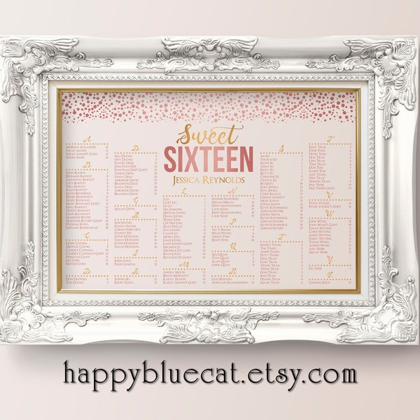 Sweet Sixteen Chart - Etsy