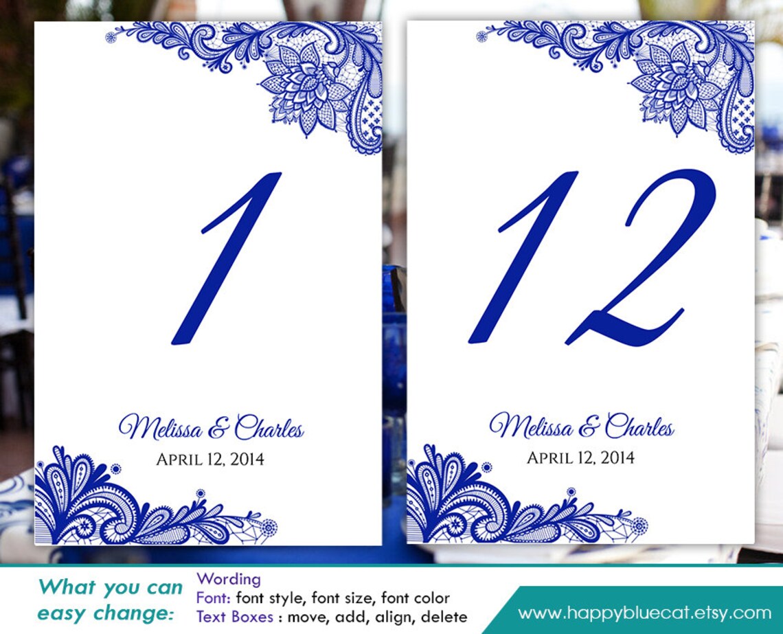 Diy Printable Table Number Card Template Instant Download - Etsy