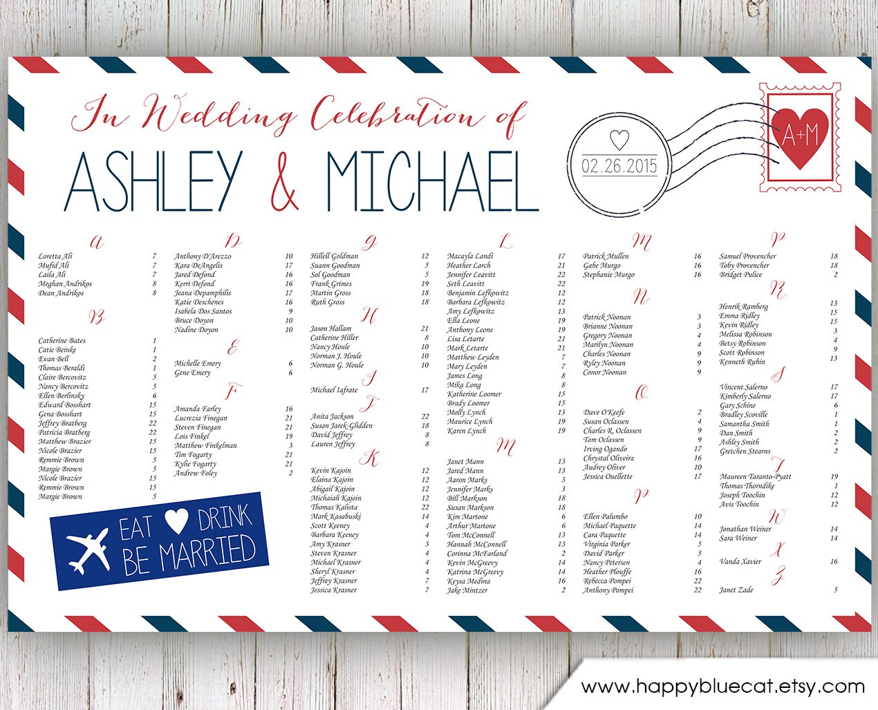 Wedding Seating Chart RUSH SERVICE Travel Theme Postcards | Etsy