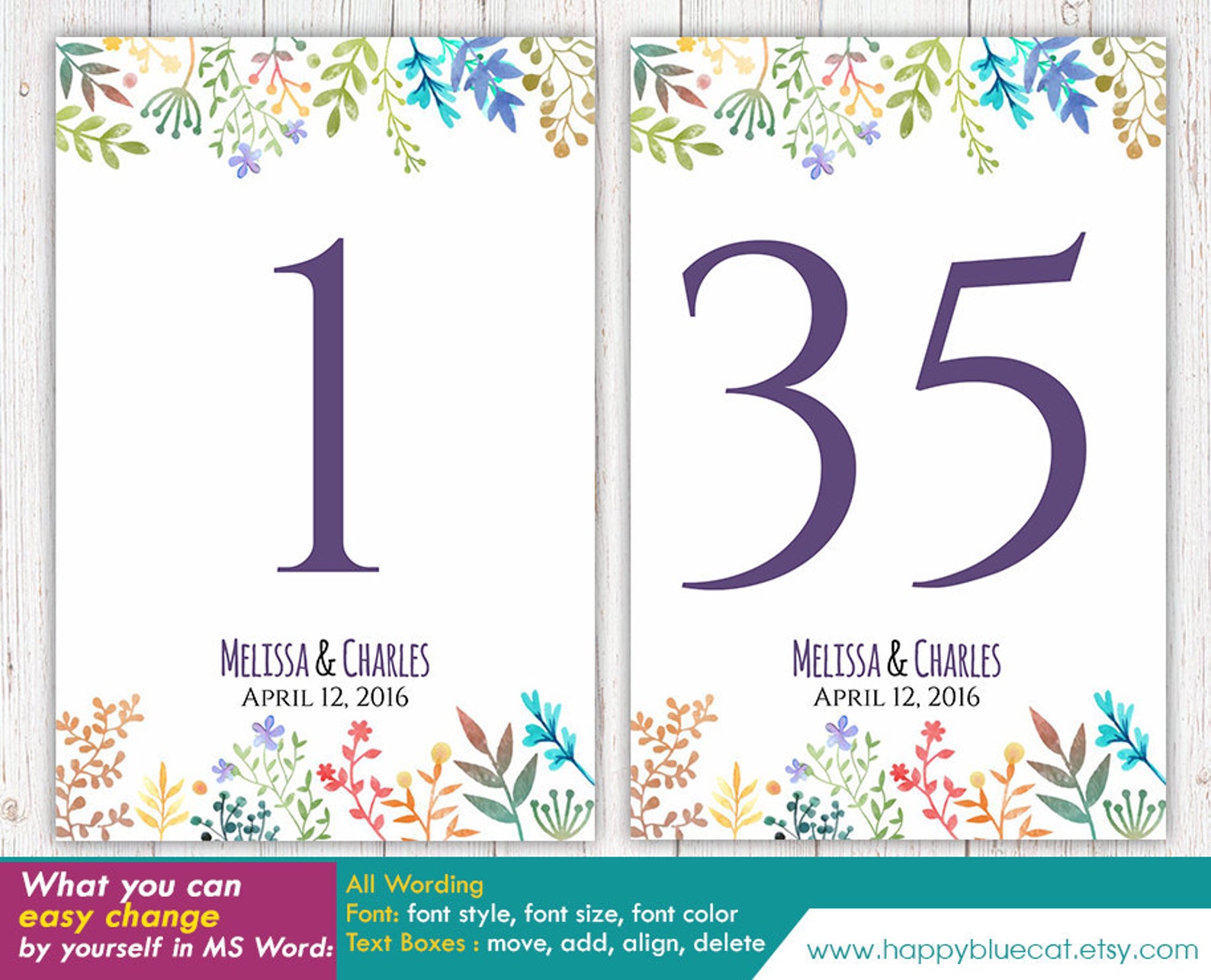 Diy Printable Table Number Card Template Instant Download - Etsy