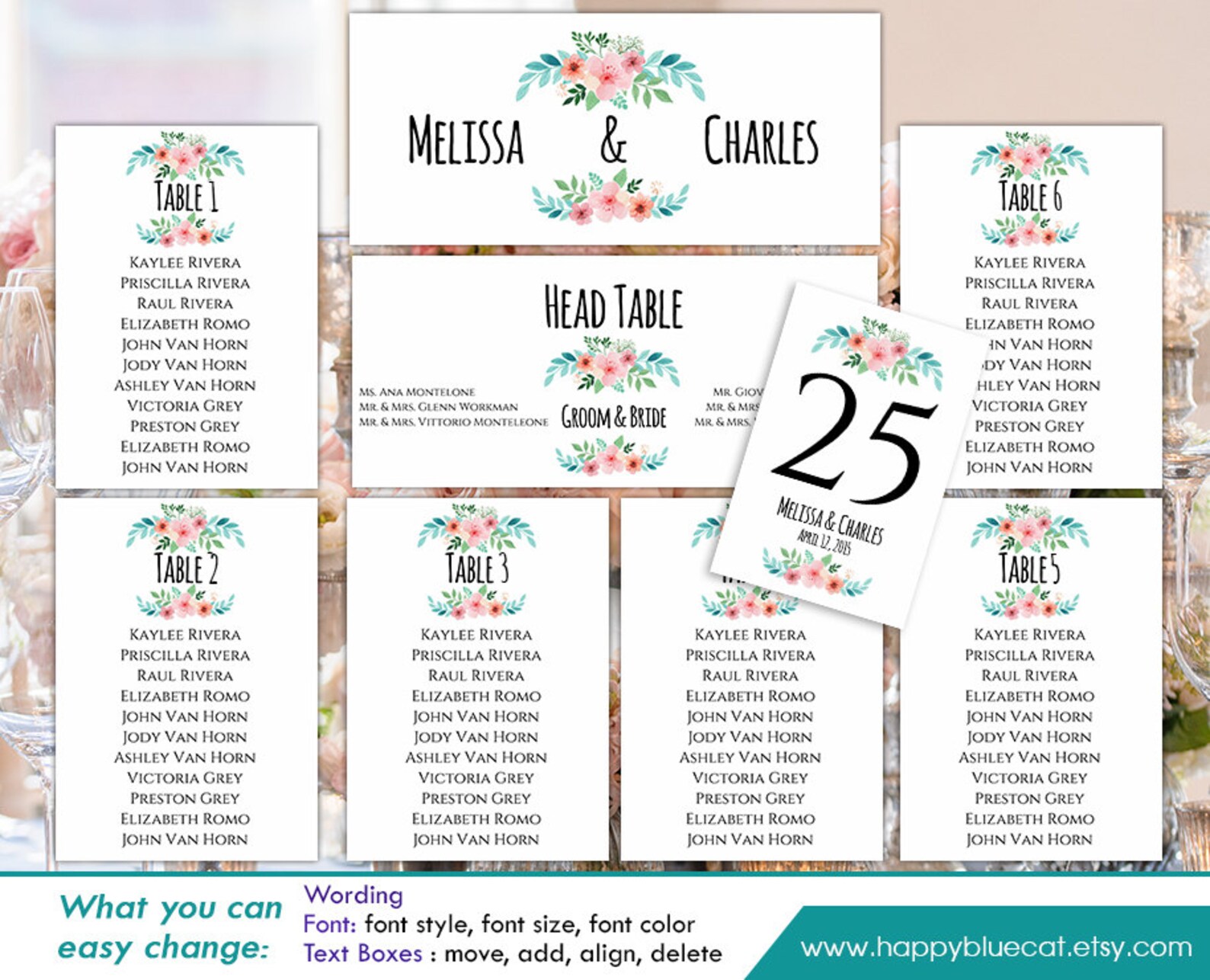 Diy Printable Wedding Seating Chart Template Instant | Etsy