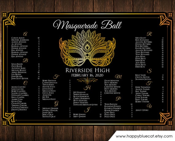 Masquerade Wedding Seating Chart Wedding Signs & Table Plan Ideas From