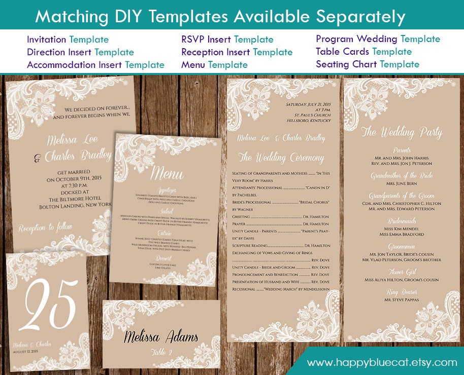 Diy Printable Wedding Invitation Template Instant Download | Etsy
