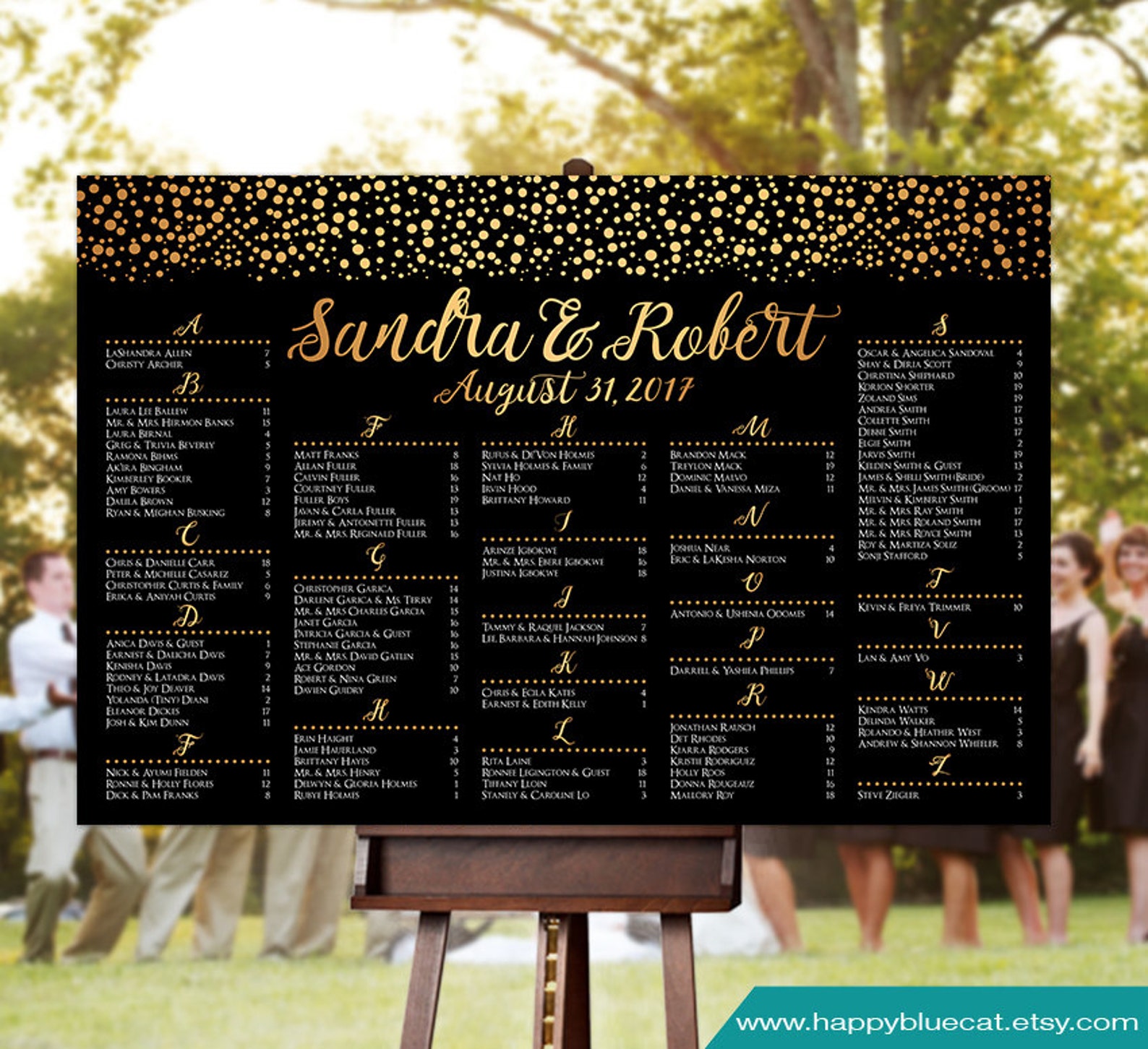 Wedding Seating Chart RUSH SERVICE Polka Dots Confetti - Etsy
