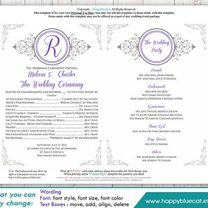 Diy Printable Wedding Fan Program Template Instant Download EDITABLE ...