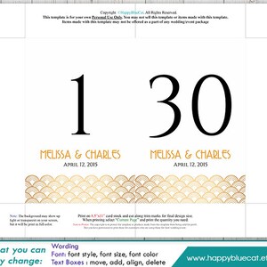 Diy Printable Table Number Card Template Instant Download - Etsy