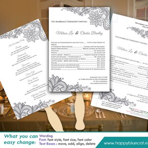 Diy Printable Wedding Fan Program Template Instant Download - Etsy