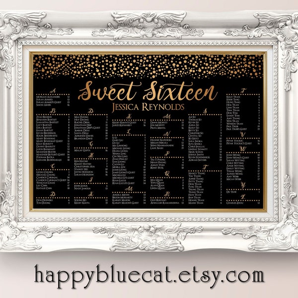 Sweet 16 Seating Chart - Etsy