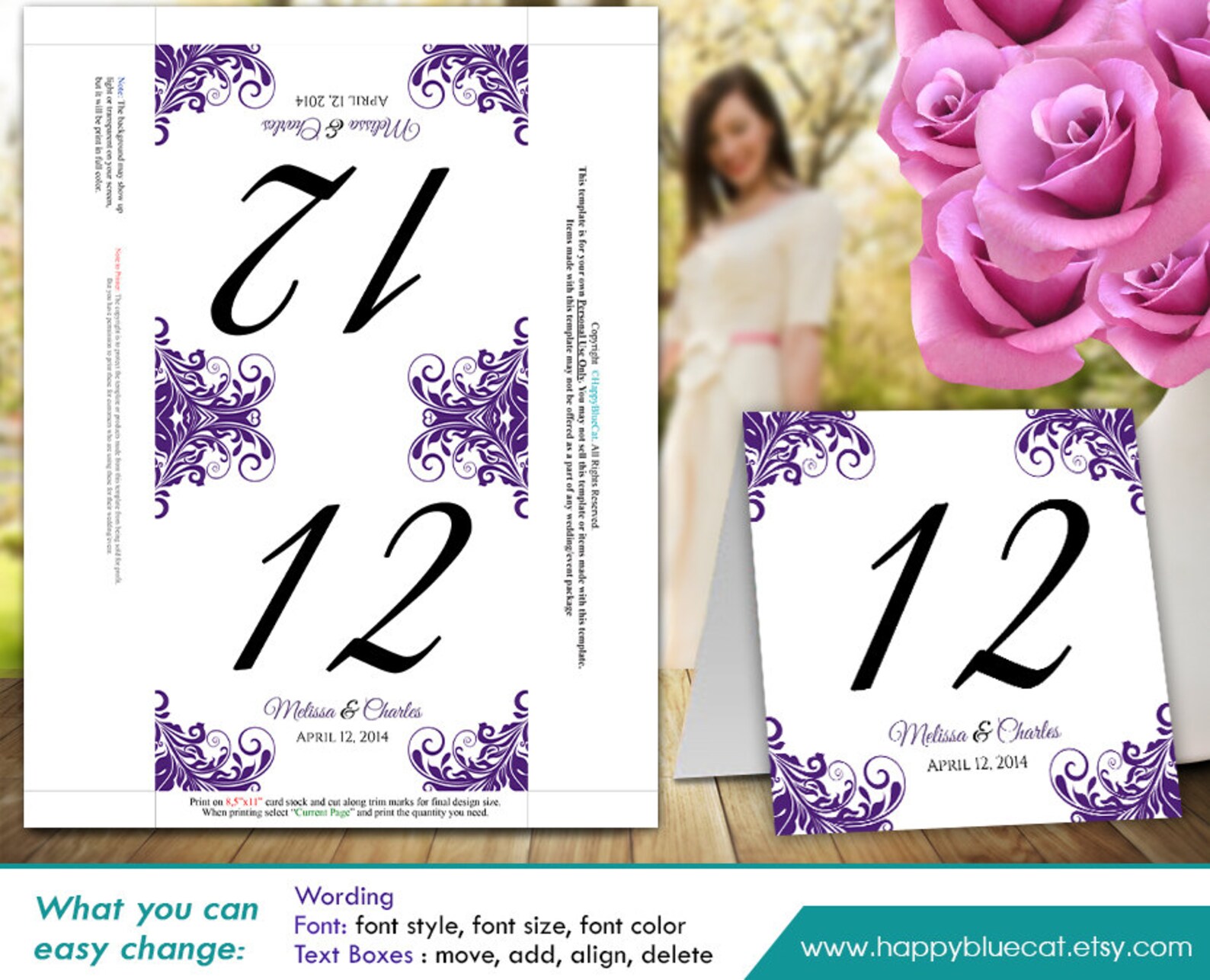 Diy Printable Table Number Card Template Instant Download | Etsy