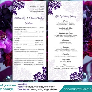 Diy Printable Program Wedding Template Instant Download EDITABLE TEXT ...