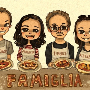 Chibi Portrait- Four Characters Friends & Family: Custom Illustration ...