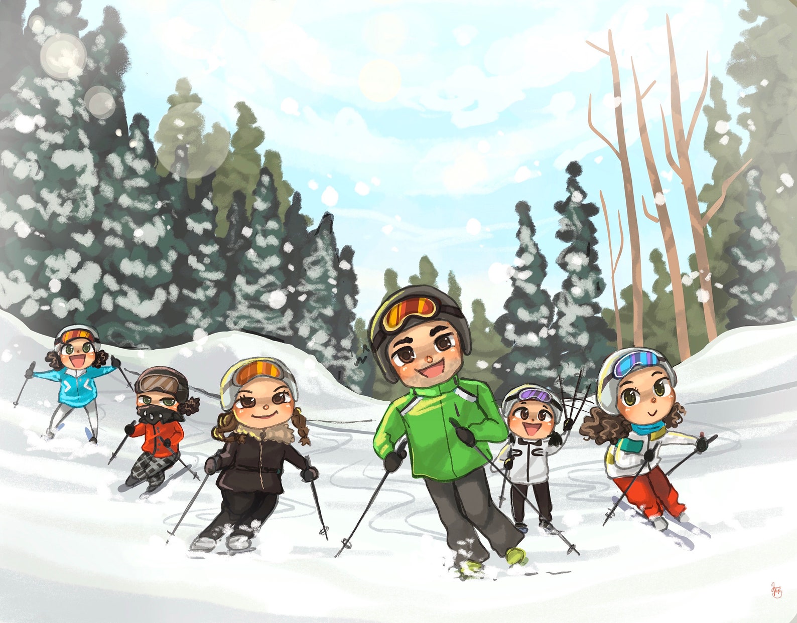 Chibi Portrait- Five PLUS Characters Friends & Family: Custom ...