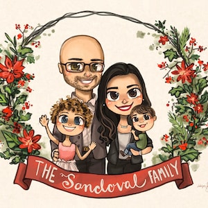 Chibi Portrait- Four Characters Friends & Family: Custom Illustration ...