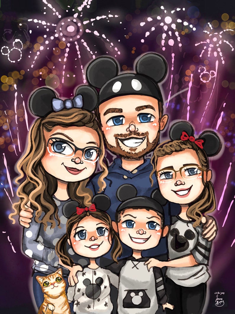 Chibi Portrait- Five PLUS Characters Friends & Family: Custom ...